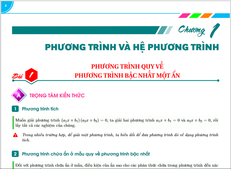 Chuyên đề phương trình và hệ phương trình Toán 9 Chân Trời Sáng Tạo ...